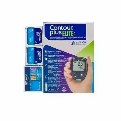 Ascensia Contour Plus Elite Device + 100 Test Strips + 50 Lancets ...